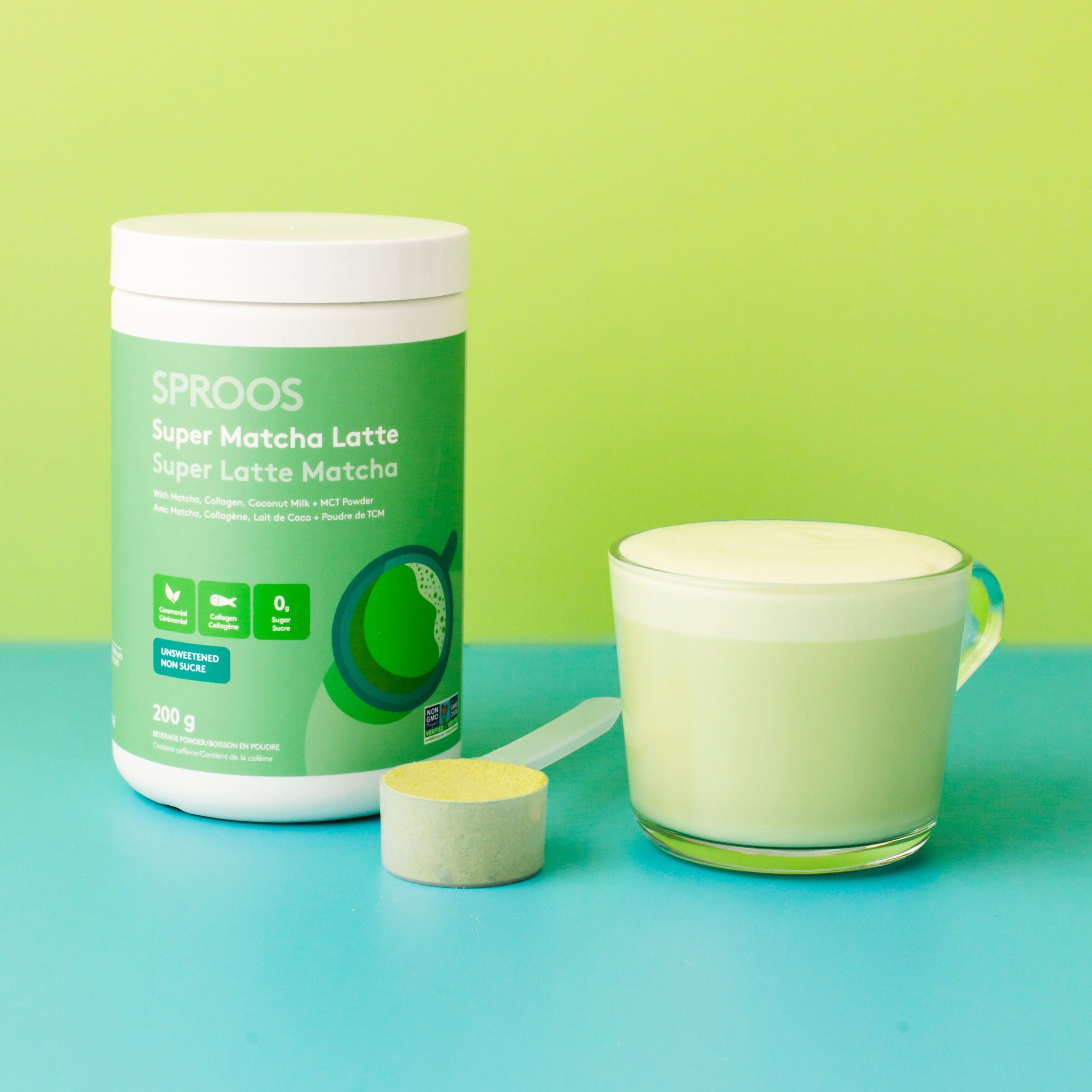 Matcha Latte with Marine Collagen (Powder) | Sproos