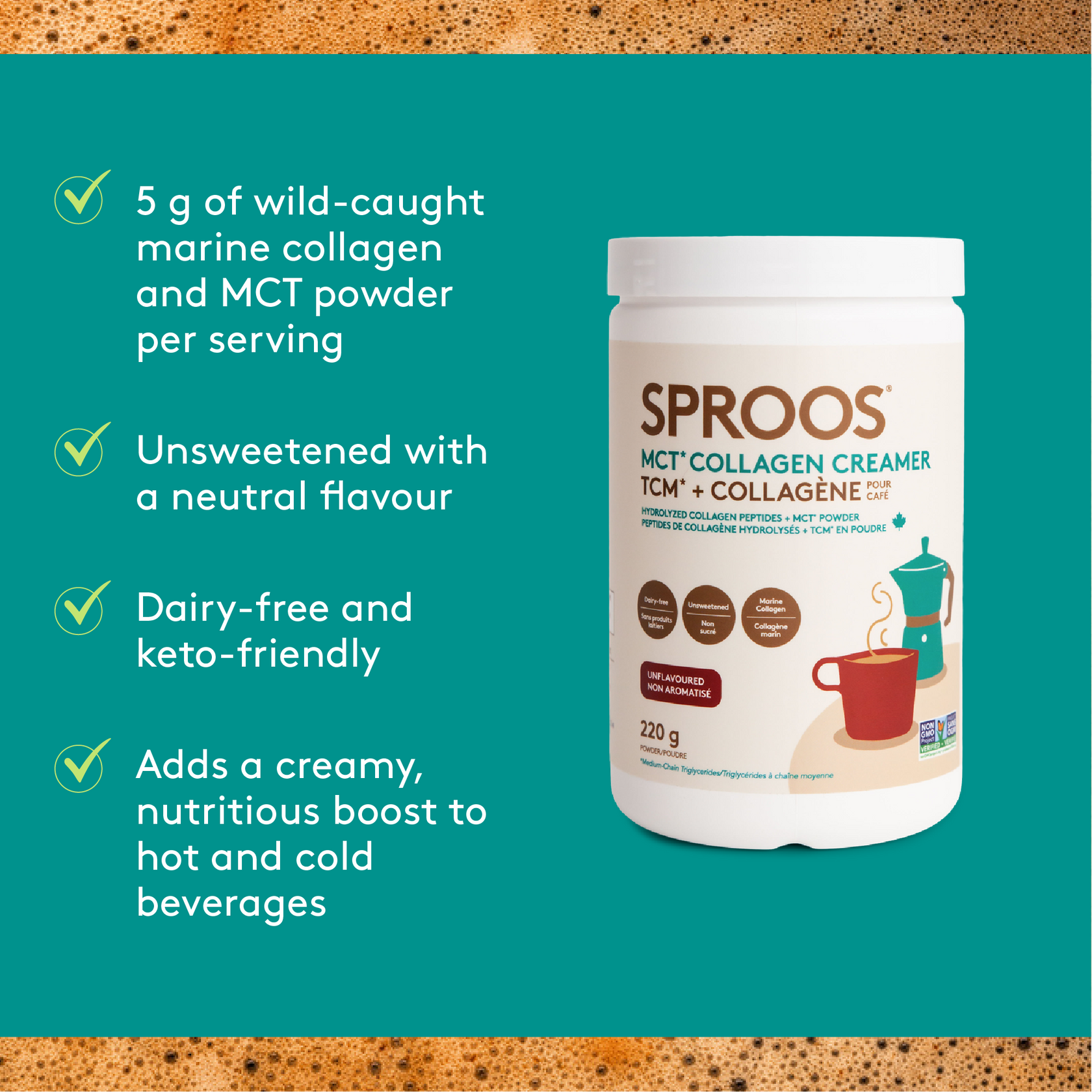 MCT Collagen Creamer (Powder) | Sproos Collagen